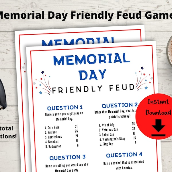 Memorial Day Family Feud - Etsy