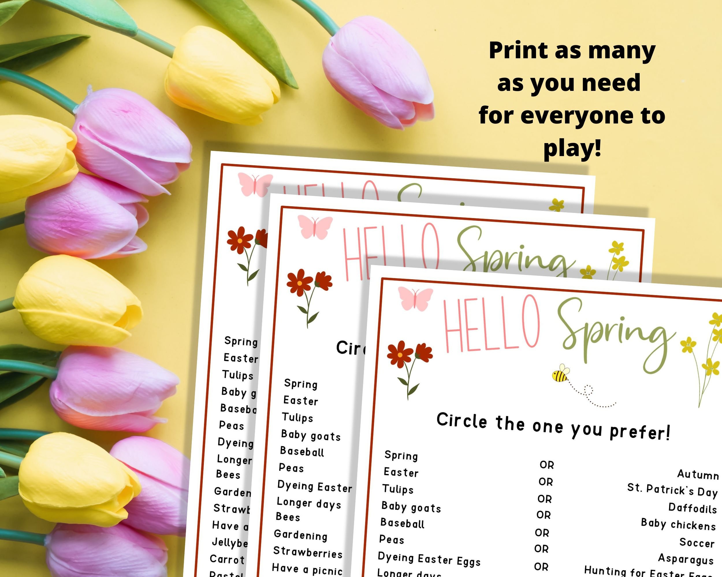 Spring This or That Game Printable Spring Equinox Game, Spring ...