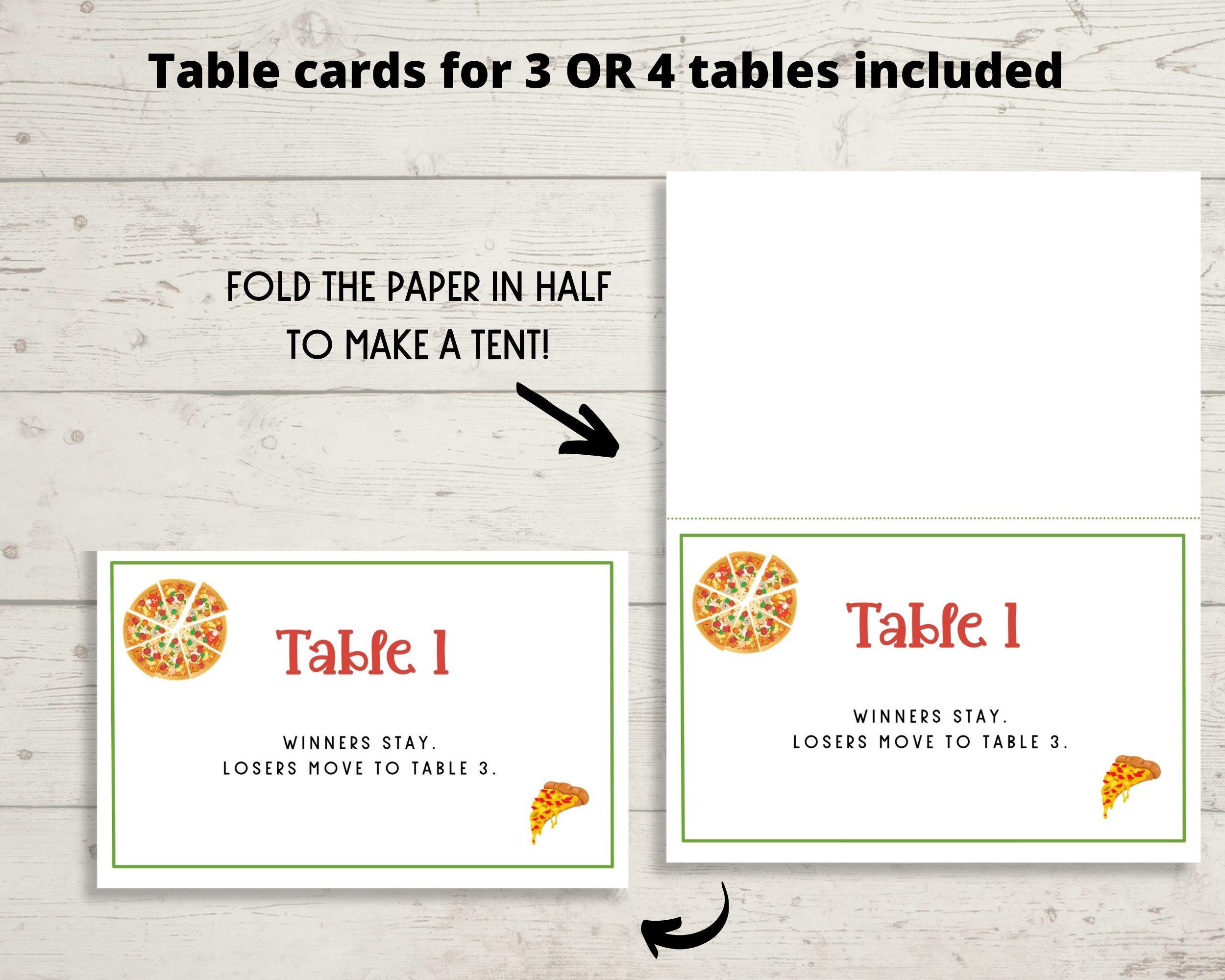 Pizza Night Bunco - Printable Bunco, Bunco Game, Bunco Table Numbers ...