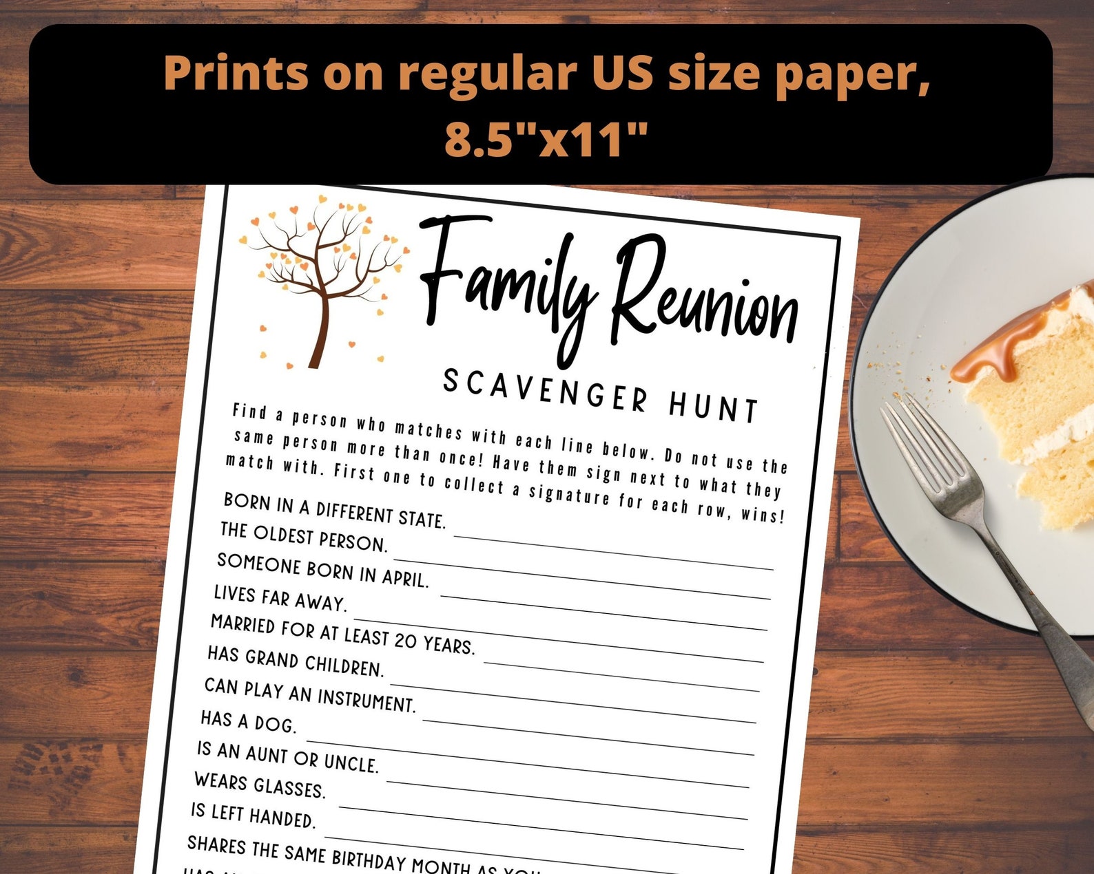 Family Reunion Scavenger Hunt Game Printable Family Reunion - Etsy