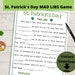 St Patrick's Day Mad Libs Word Game Saint Patricks Day Game, Children's ...