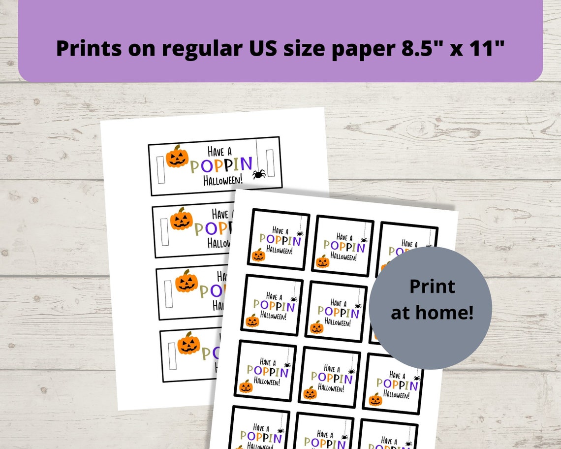 Halloween Pop It Tags Have a Poppin Halloween Gift Tags - Etsy
