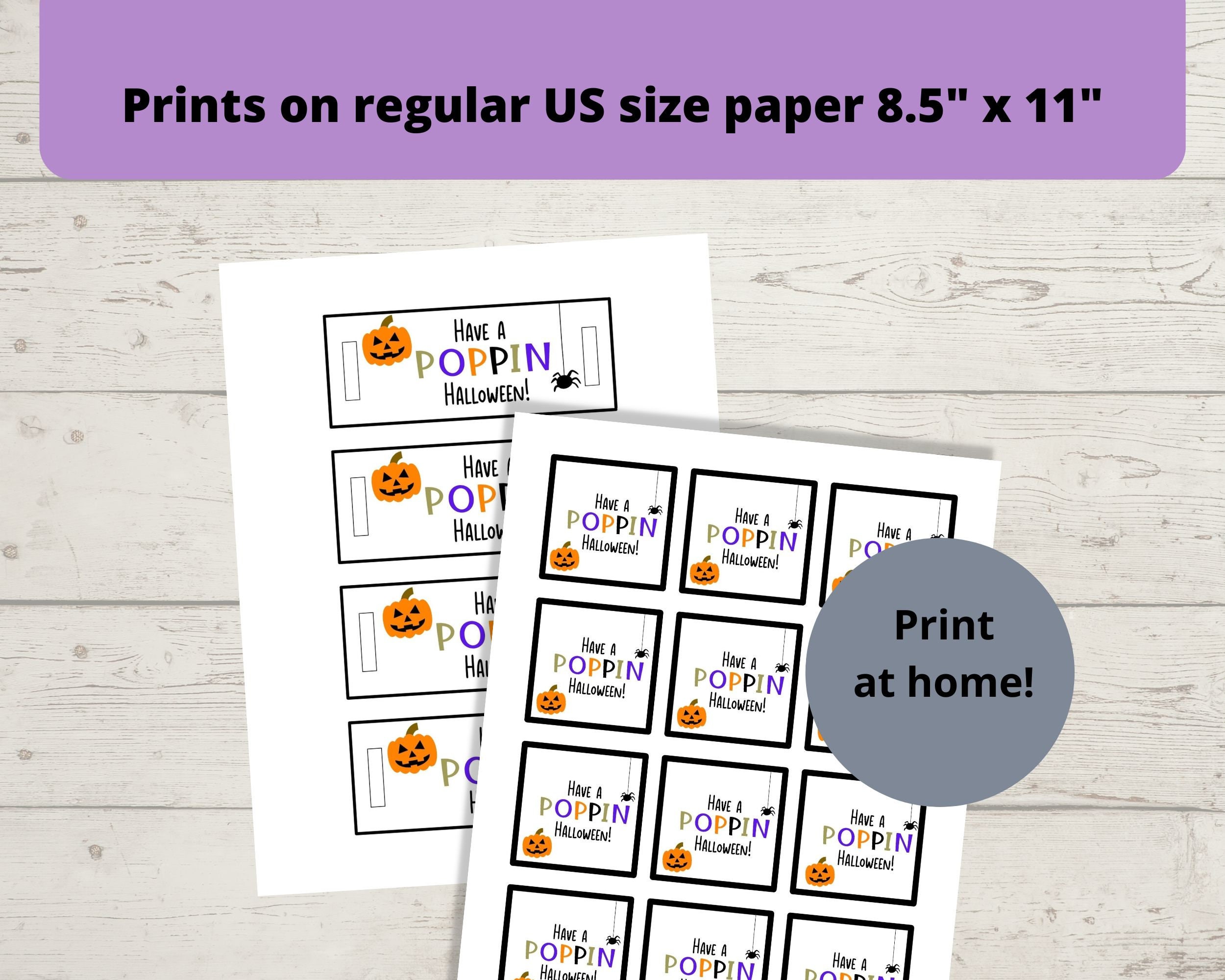 Halloween Pop It Tags - Have a Poppin Halloween Gift Tags, Hallloween ...
