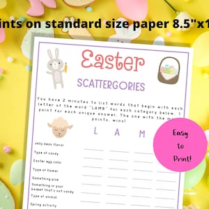 Easter Scattergories - Easter Word Game, Easter Printable, Kids Easter ...