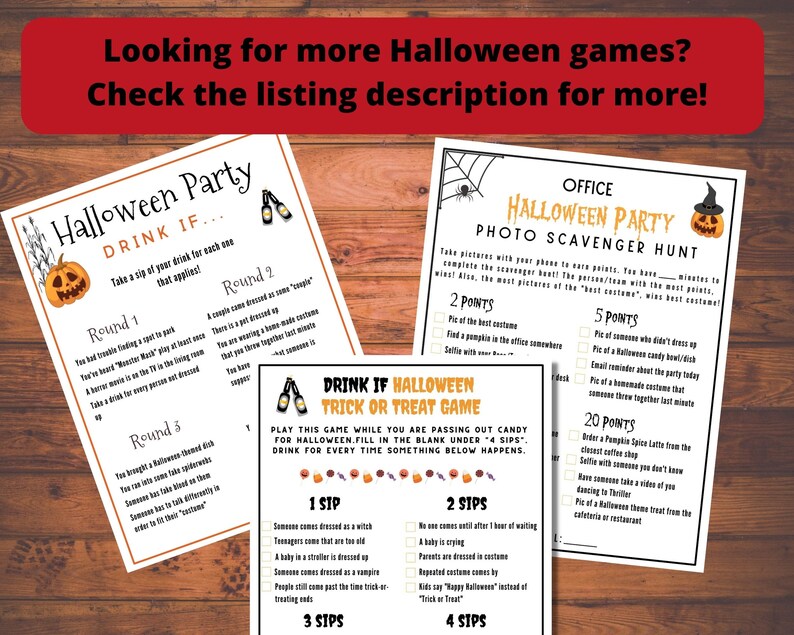 Scary Movie Drinking Game - Horror Movie Drink If Party Game, Printable ...