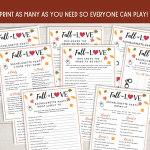 Fall Bachelorette Party Game Bundle - Autumn Bachelorette Party Games ...