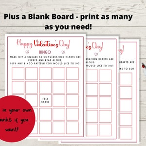 Valentine's Day Bingo Game - Conversation Heart Bingo Boards, Bingo ...