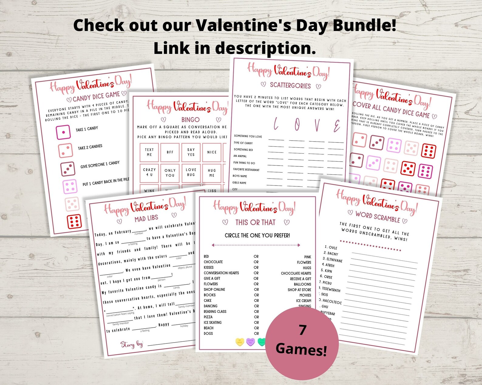 Valentine's Day Bingo Game - Conversation Heart Bingo Boards, Bingo ...