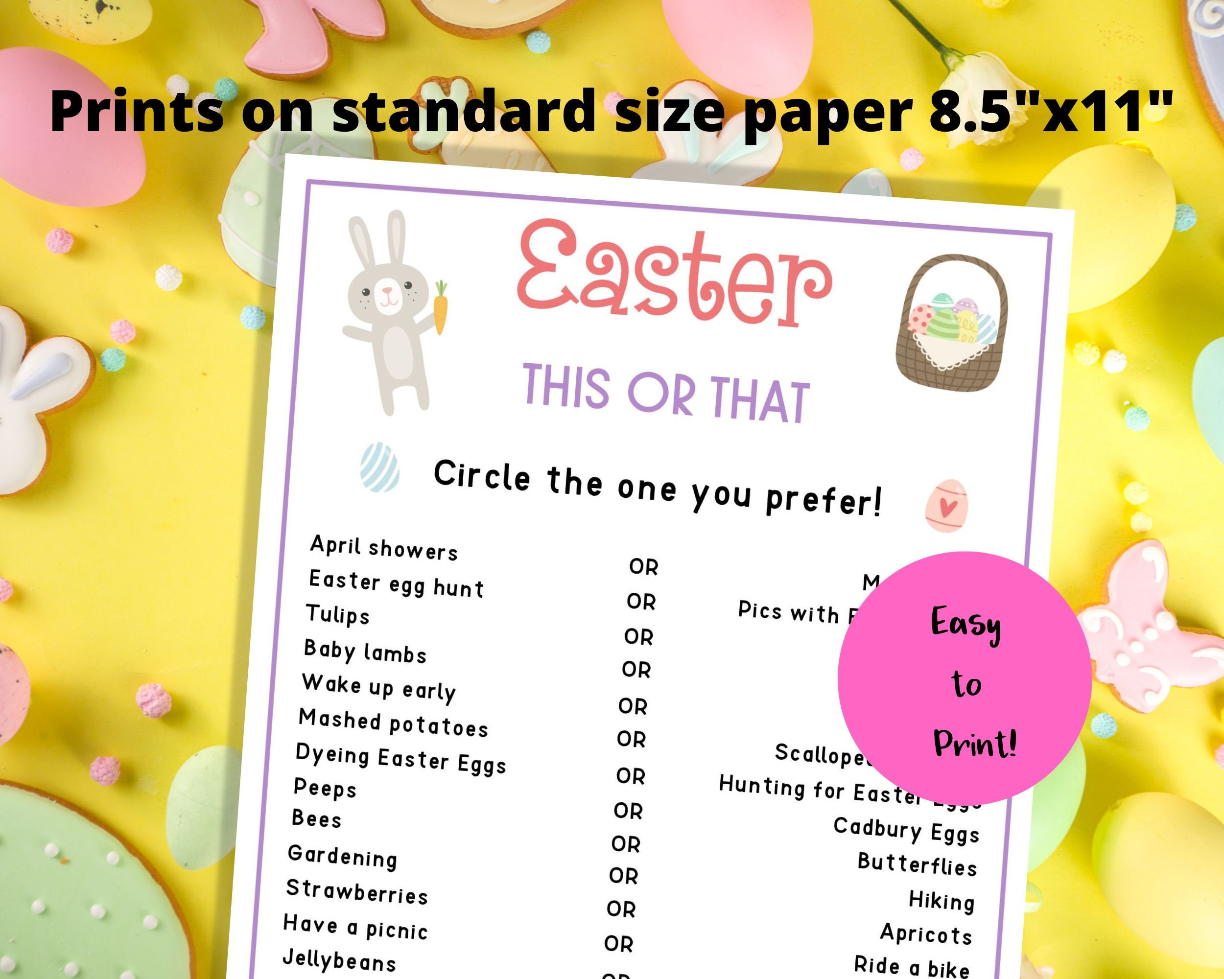 Easter This or That Game Easter Would You Rather, Easter Printable ...
