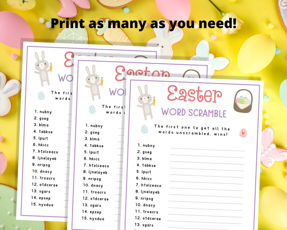 Easter Word Scramble Easter Word Game Easter Game Easter - Etsy