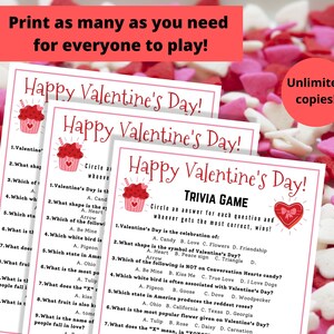 Valentine Trivia Game - Valentines Trivia, Valentine Party Game ...