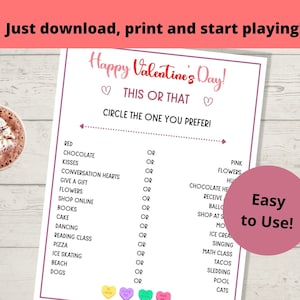 Valentine's Day This or That Game - Valentine Would You Rather ...