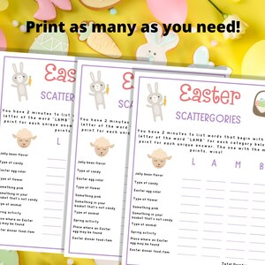 Easter Scattergories - Easter Word Game, Easter Printable, Kids Easter ...