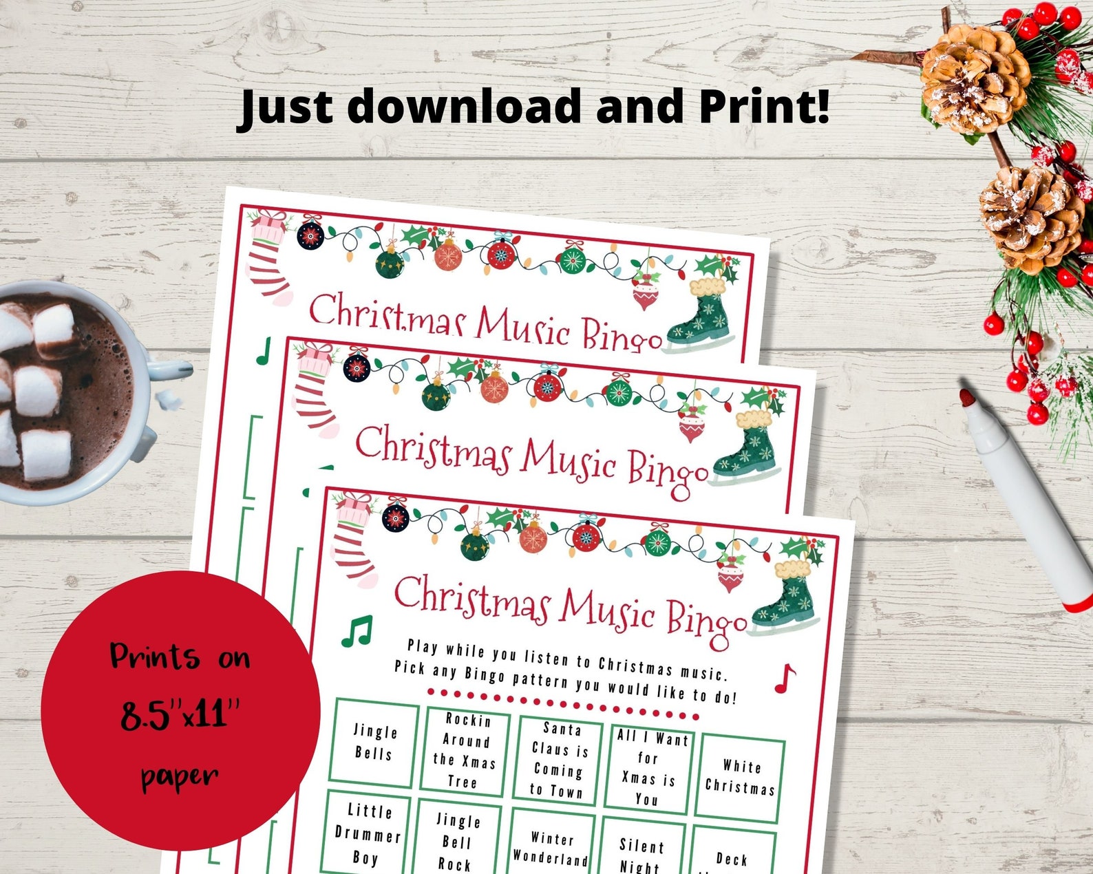 Christmas Song Bingo Christmas Carol Game, Christmas Bingo, Christmas ...