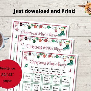 Christmas Song Bingo - Christmas Carol Game, Christmas Bingo, Christmas ...