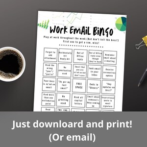 Work Email Bingo Game - Office Party Game, Work From Home Bingo Board ...