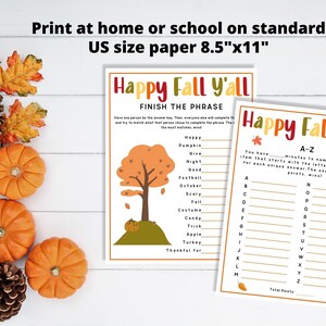 Fall Game Bundle - Autumn Games Bundle, Fall Activites for Kids and ...