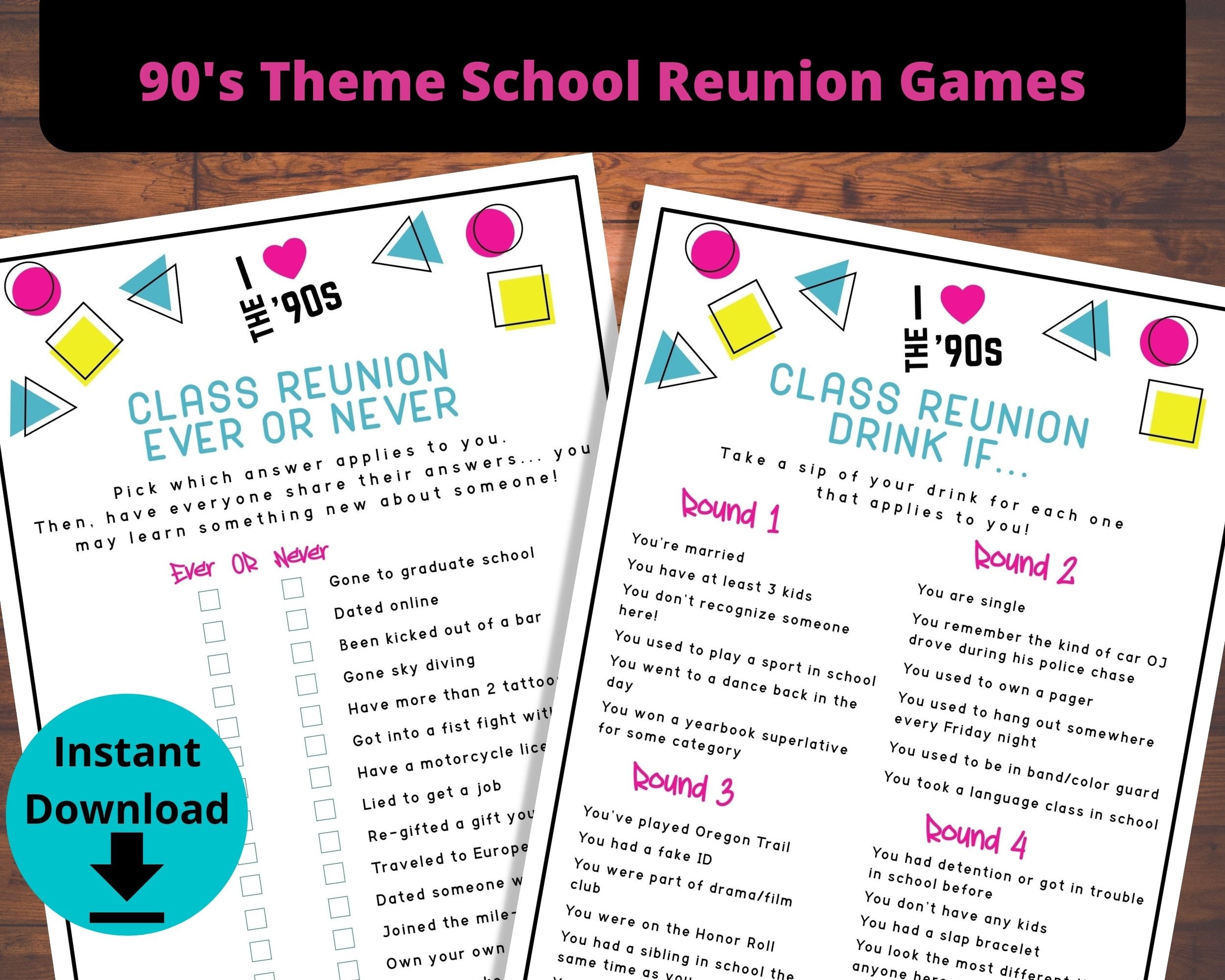 Class Reunion Game Bundle - High School Reunion Games, Class Reunion ...