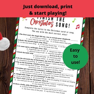 Christmas Carol Game - Finish the Christmas Song Lyric Game, Christmas ...