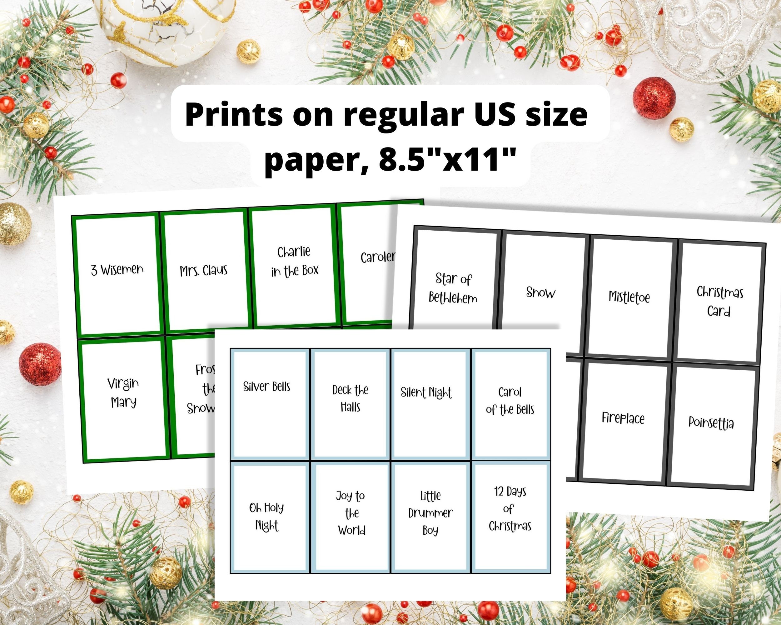 Christmas Charades Holiday Charades, Christmas Draw It or Act It ...