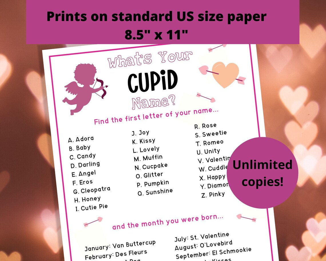 What's Your Cupid Name Game Valentine's Day Name Generator, What's Your ...