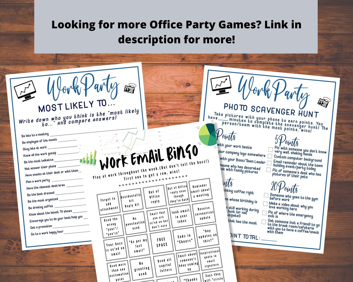 Office Party Game Work Party Game, Find Someone Who, Team Building Game ...