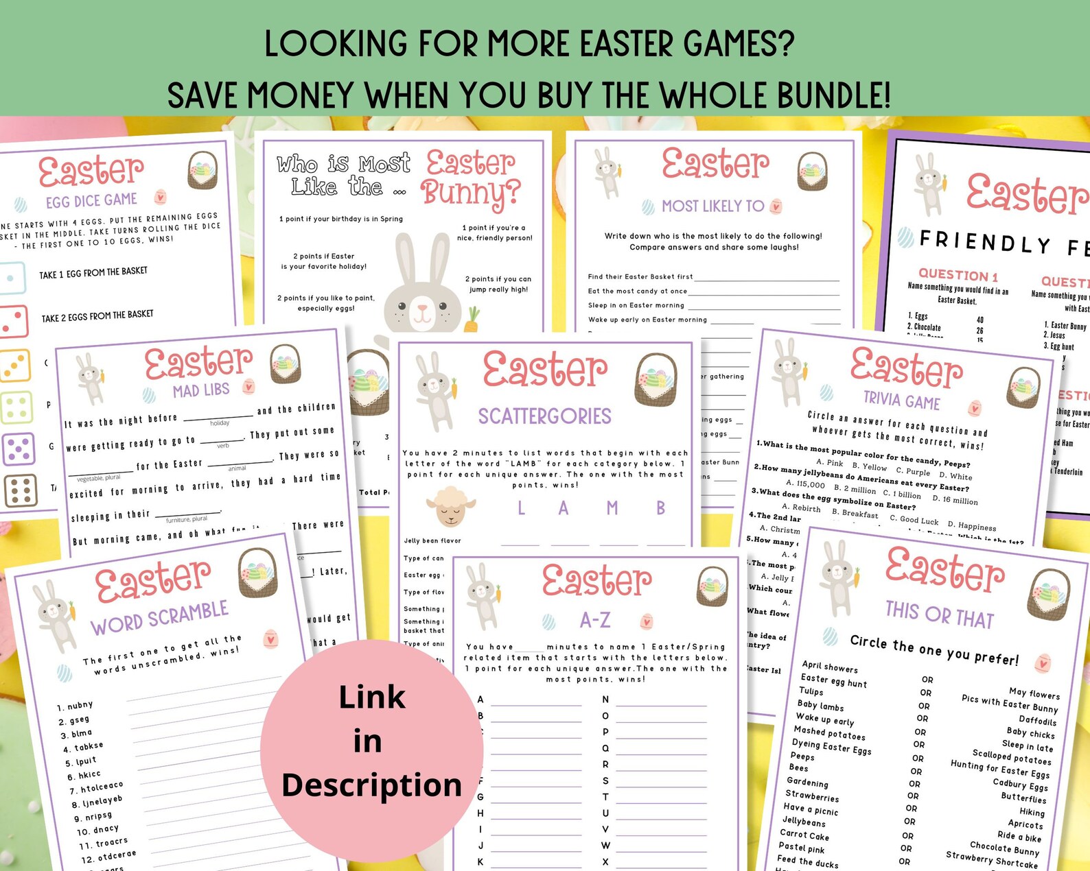 Who is Most Like the Easter Bunny Kids Easter Game, Easter Printable ...