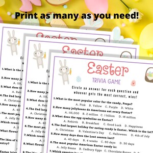 Easter Trivia - Easter Trivia Game, Easter Printable, Easter Game ...