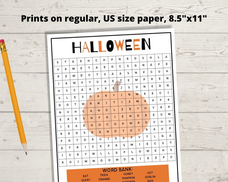 Halloween Word Search Game Halloween Word Game, Kids Halloween Activity ...