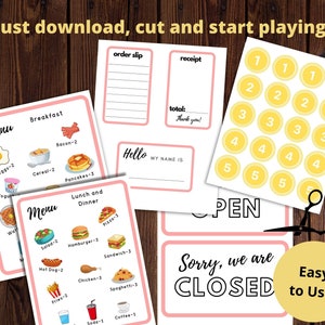 Pretend Play Restaurant - Pretend Menus, Pre School Kids Activities ...