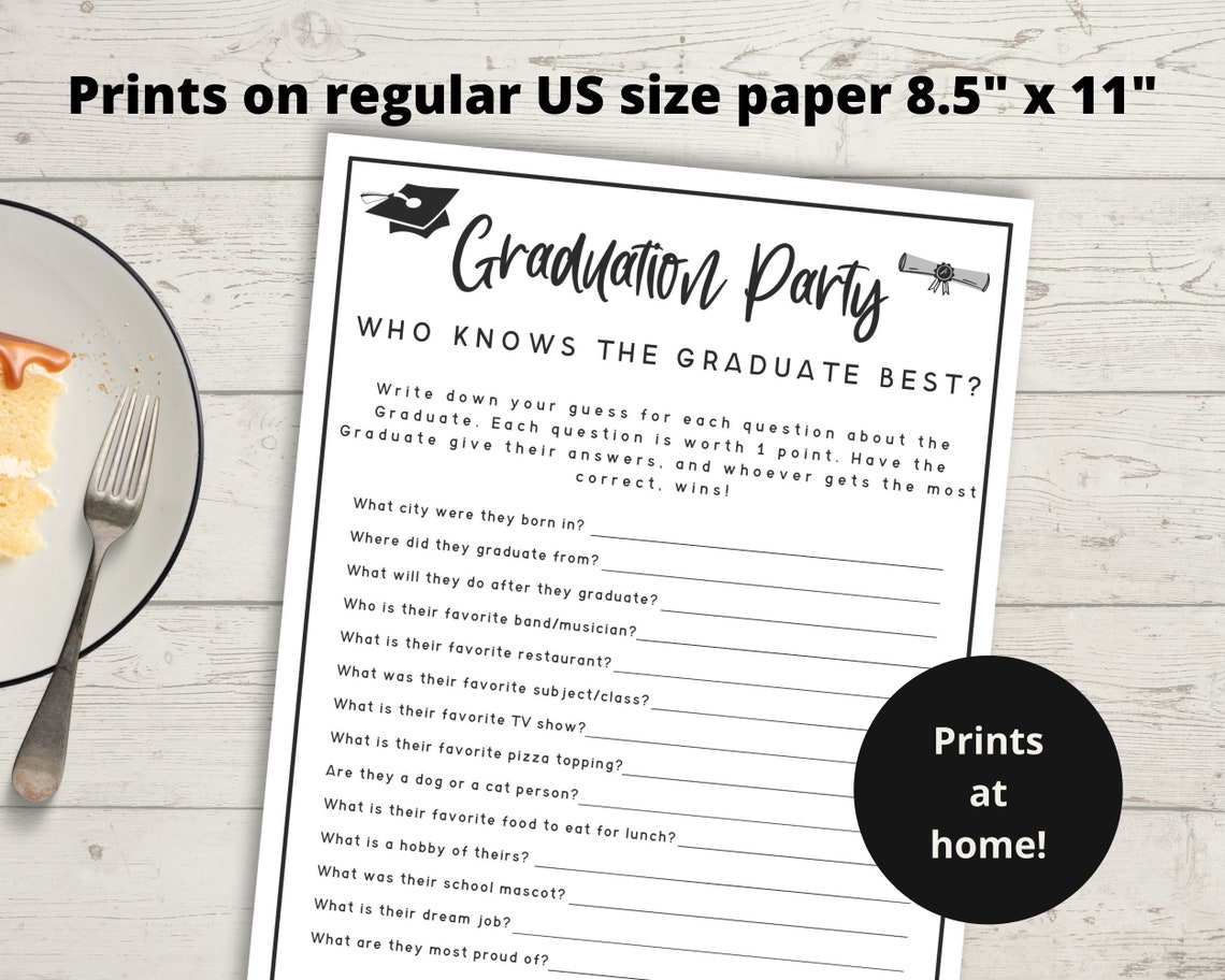 Who Knows the Graduate Best - Graduation Party Game 2024, Class of 2024 ...
