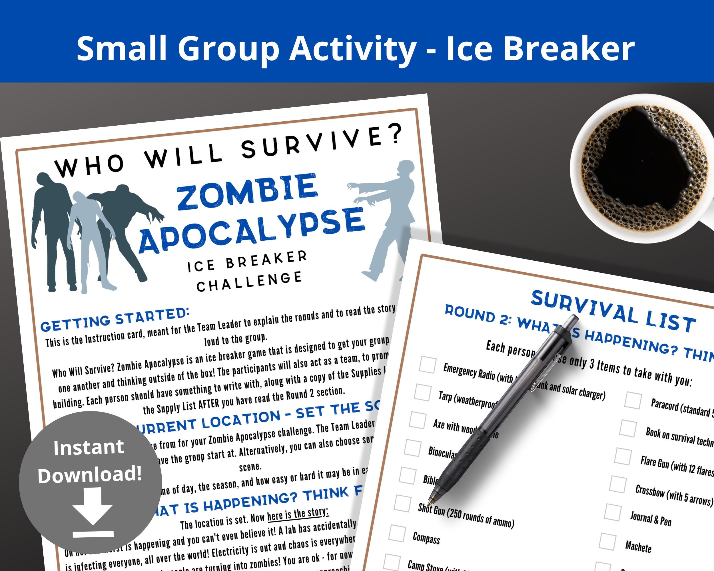 Team Building Game Zombie Apocalypse Ice Breaker, Office Ice Breaker ...