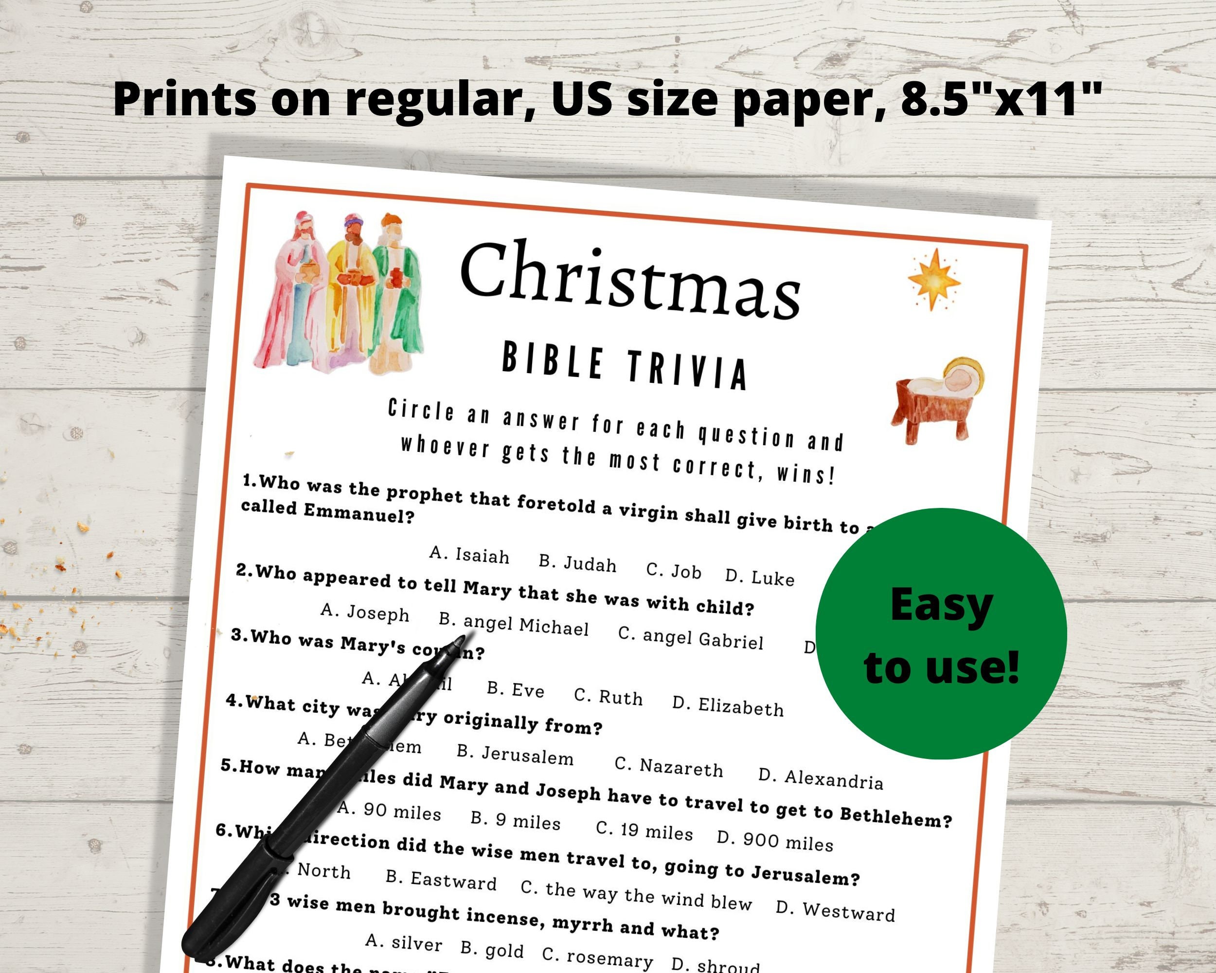 Christmas Bible Trivia - Bible Trivia, Christmas Trivia Game, Youth ...