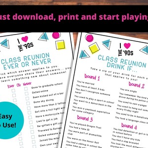 Class Reunion Game Bundle - High School Reunion Games, Class Reunion ...