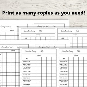 Rummy Score Sheets - Frustration Rummy Score Cards, Gin Rummy Scoring ...