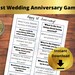 First Anniversary Game - Wedding Anniversary Questions, Celebrate 1st ...