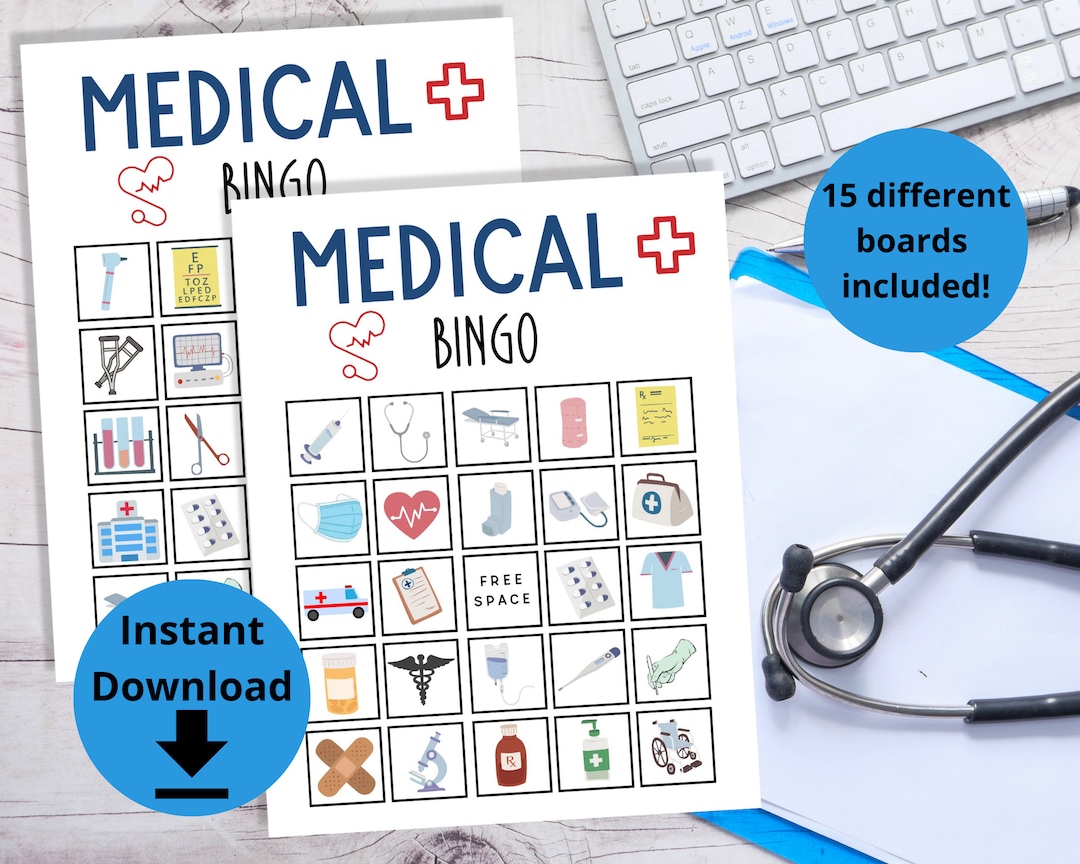 Medical Bingo Game - Nurse Appreciation Week, Nurse Graduation Game ...