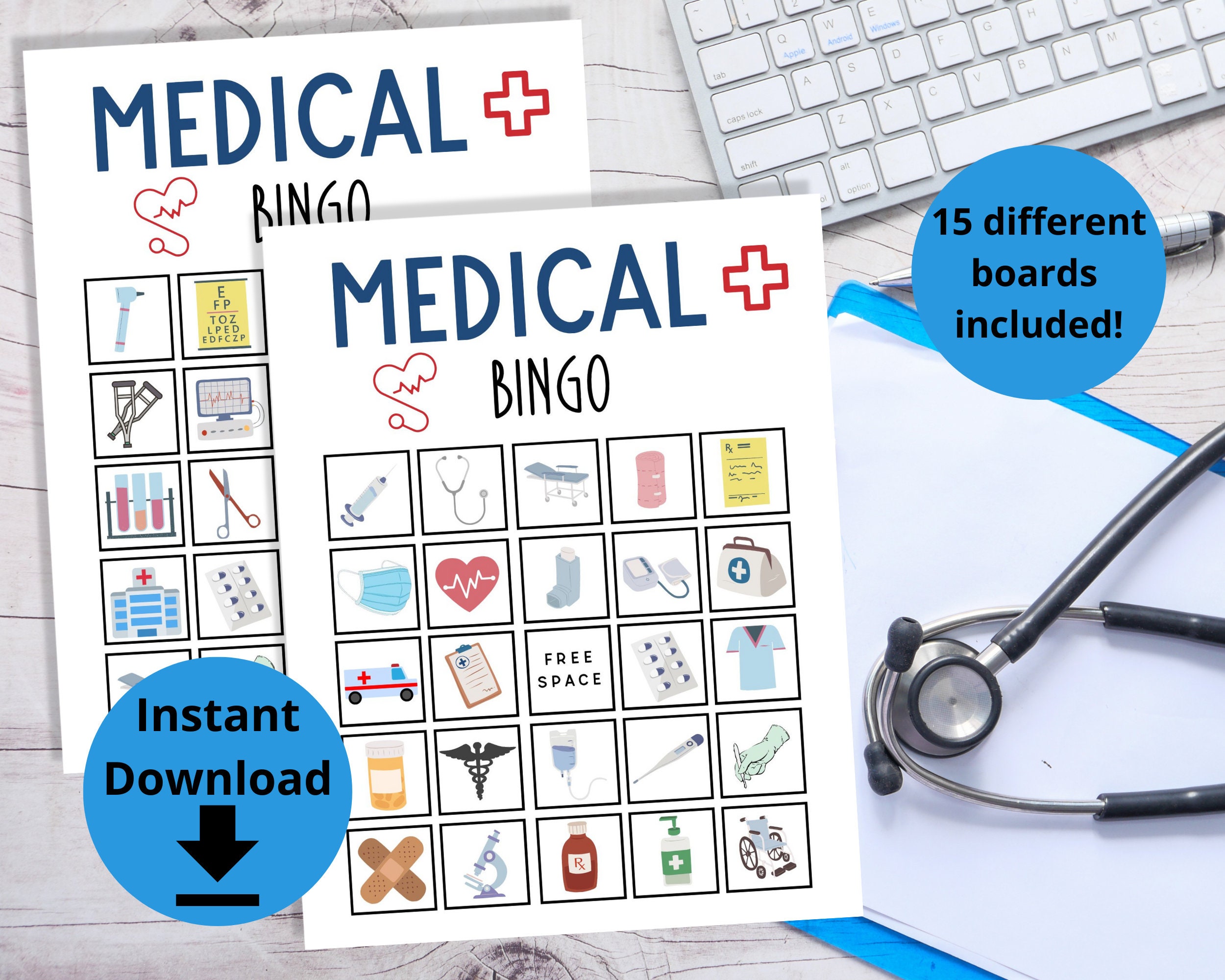 Medical Bingo Game - Nurse Appreciation Week, Nurse Graduation Game ...
