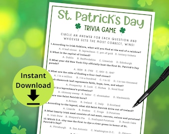 St Patrick Day Slang Quiz Irish Slang Trivia Game Fun St - Etsy
