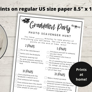 Graduation Scavenger Hunt - Graduation Party Game 2024, Photo Scavenger ...