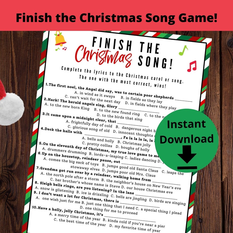 Christmas Song Game - Etsy