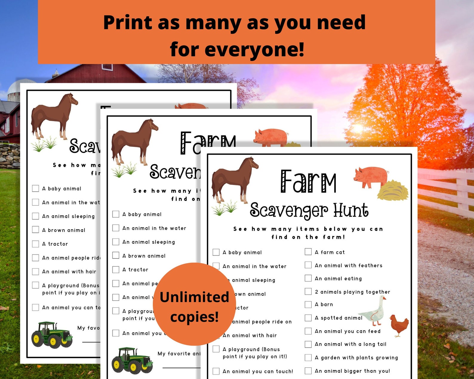 Farm Scavenger Hunt - Farm Treasure Hunt, Farm Games, Farm Animal Hunt ...