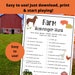 Farm Scavenger Hunt - Farm Treasure Hunt, Farm Games, Farm Animal Hunt ...