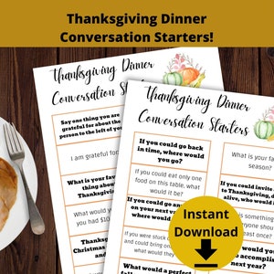 Thanksgiving Conversation Starters - Game for Friendsgiving, Ice ...