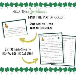 St Patricks Day Scavenger Hunt Printable - Leprechaun Game, Saint ...