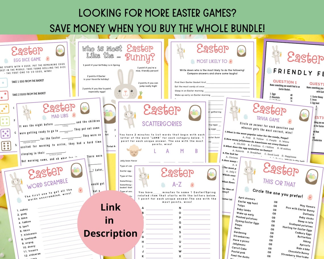 Easter Word Game - Easter A-z Game, Alphabet Game, Think Fast Game ...