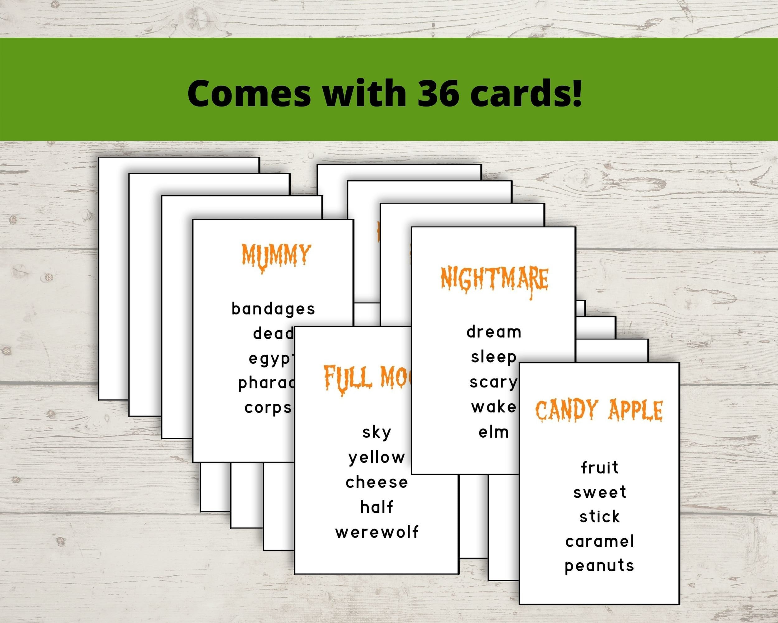 Taboo Halloween Game Halloween Forbidden Words, Printable Halloween ...