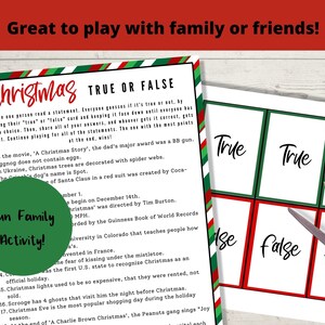 Christmas Trivia True or False Game - Fact or Fiction, Christmas Eve ...