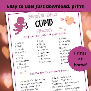 What's Your Cupid Name Game - Valentine's Day Name Generator, What's ...