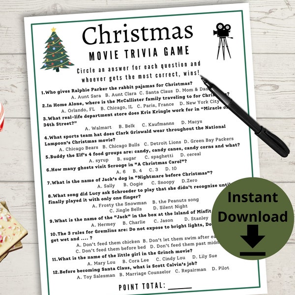 Christmas Movie Jeopardy - Etsy